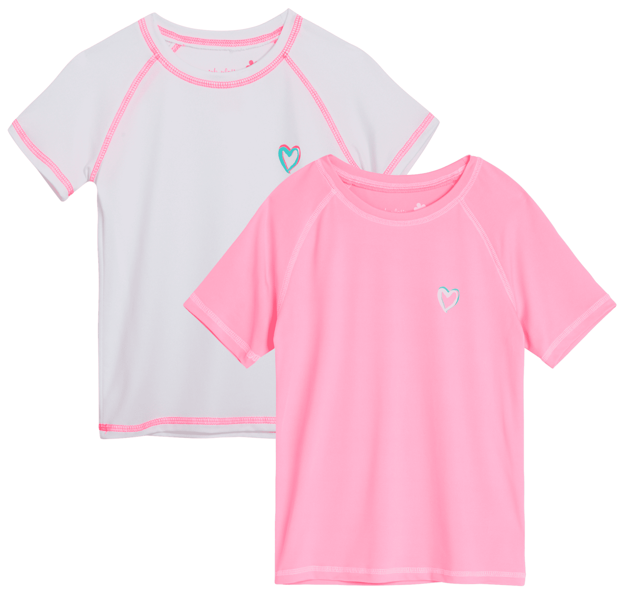 Girls' Rash Guard Shirt - 2 Pack UPF 50+ Short Sleeve Quick Dry Swim ...