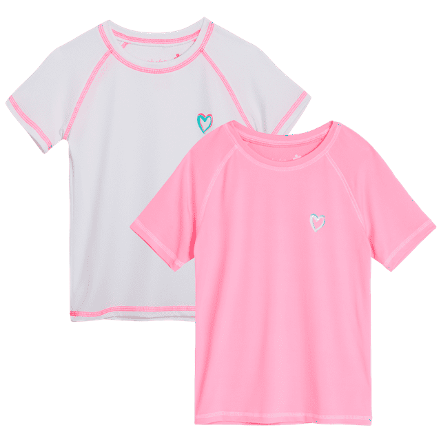 Girls' Rash Guard Shirt - 2 Pack UPF 50+ Short Sleeve Quick Dry Swim ...