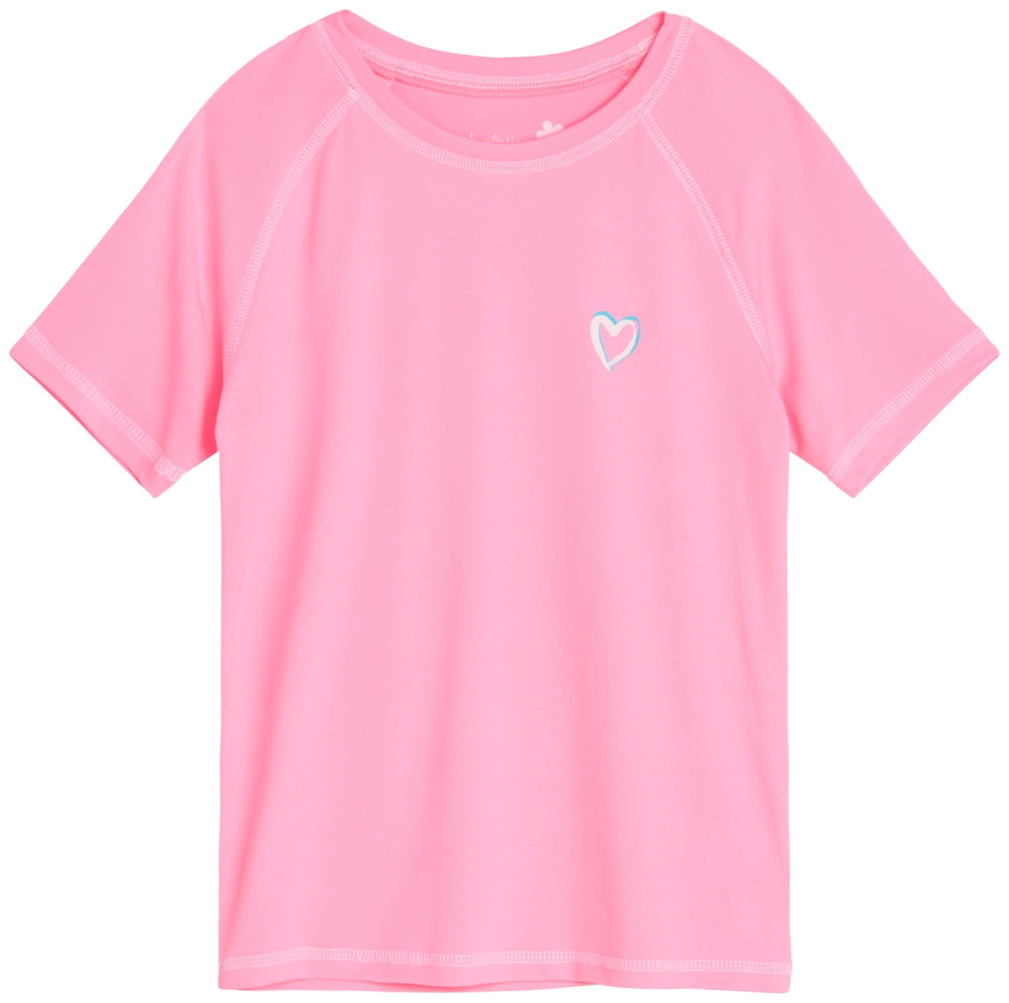 Pink Platinum Girls' Rash Guard - UPF 50+ Protective Quick Dry Short ...