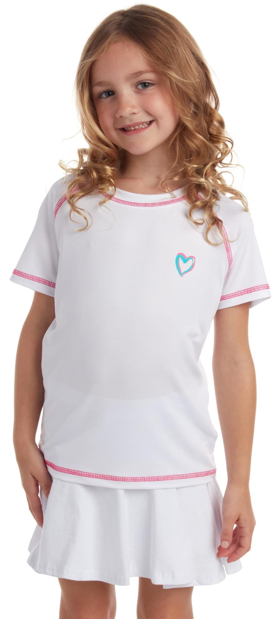 Pink Platinum Girls' Rash Guard - UPF 50+ Protective Quick Dry Short ...