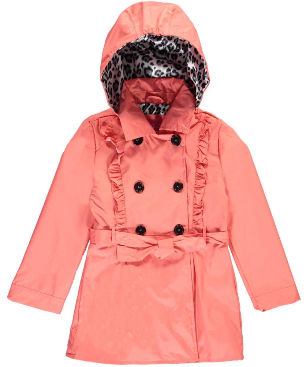 Pink Platinum Girls' Ruffle Trench Coat - Walmart.com