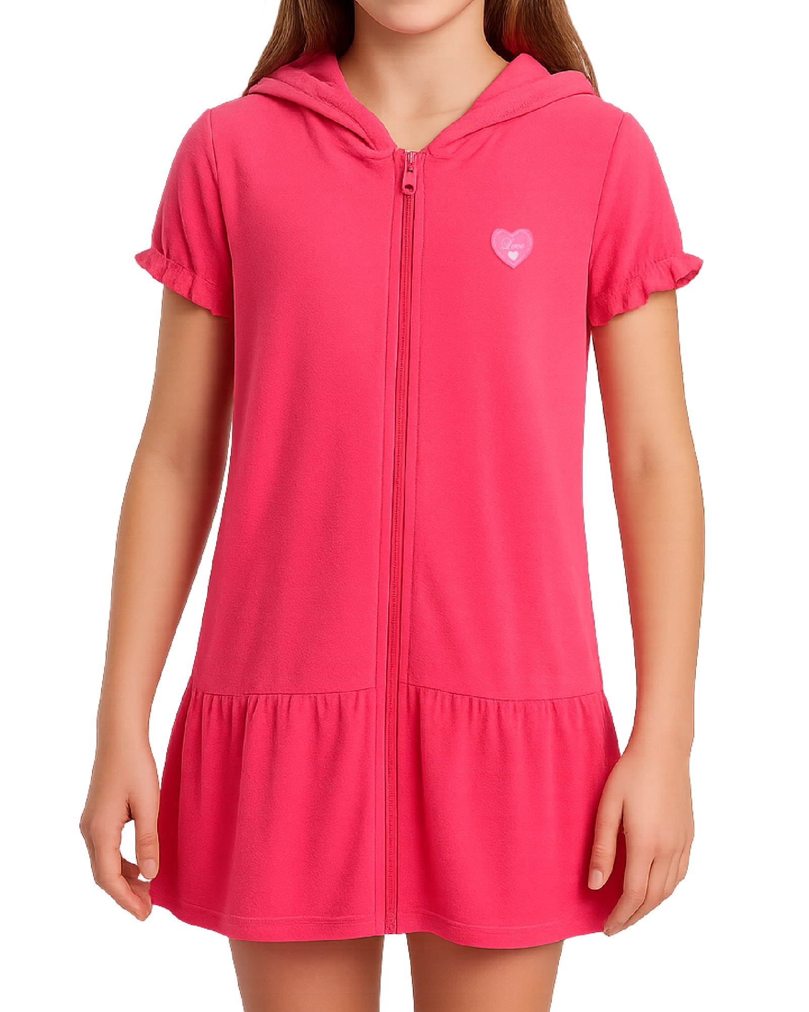 Pink Platinum Girls' Swim Cover Up Dress - Soft Terry Cloth Bathrobe ...