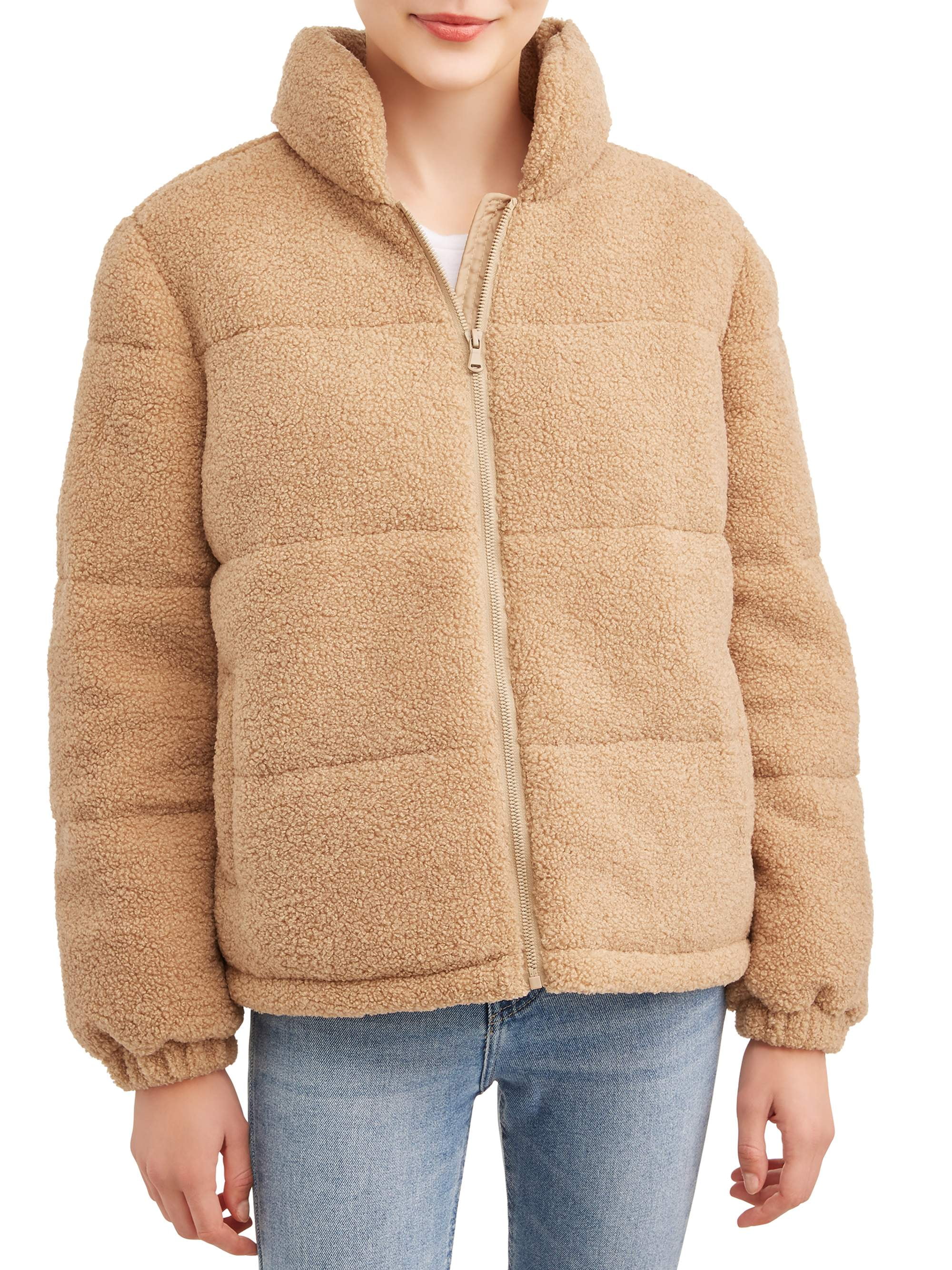 Pink Platinum Juniors' Teddy Puffer Jacket - Walmart.com