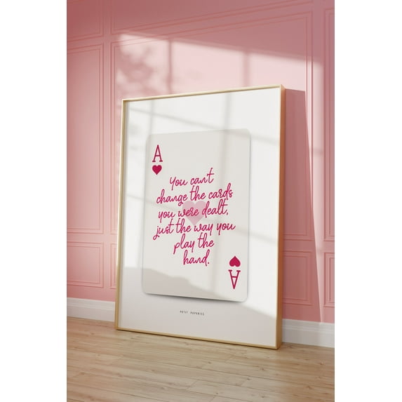 Pink Playing Card Print, Ace Playing Card, Preppy Wall Decor Poster ...