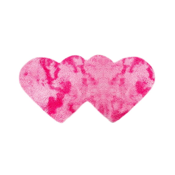 Pink Plush Heart Shaped Rug With Super Soft Microfiber, Non-Slip ...