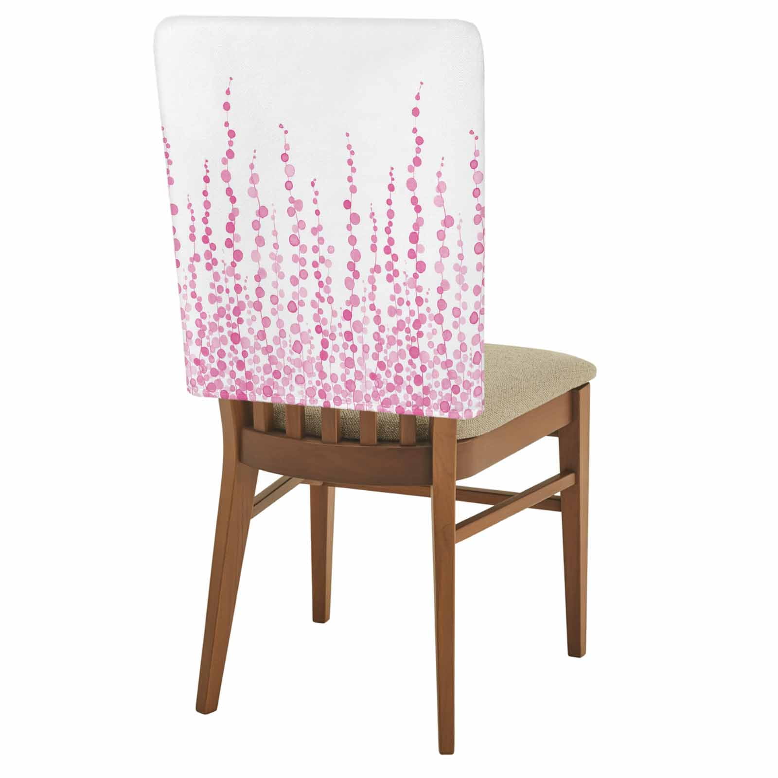 Pink Polka Dot Chair Back Covers Set of 8, Retro Abstract Art ...