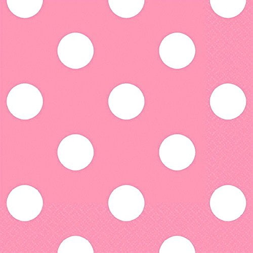 Pink Polka Dot Theme Birthday Party Paper Beverage Napkins - Walmart.com