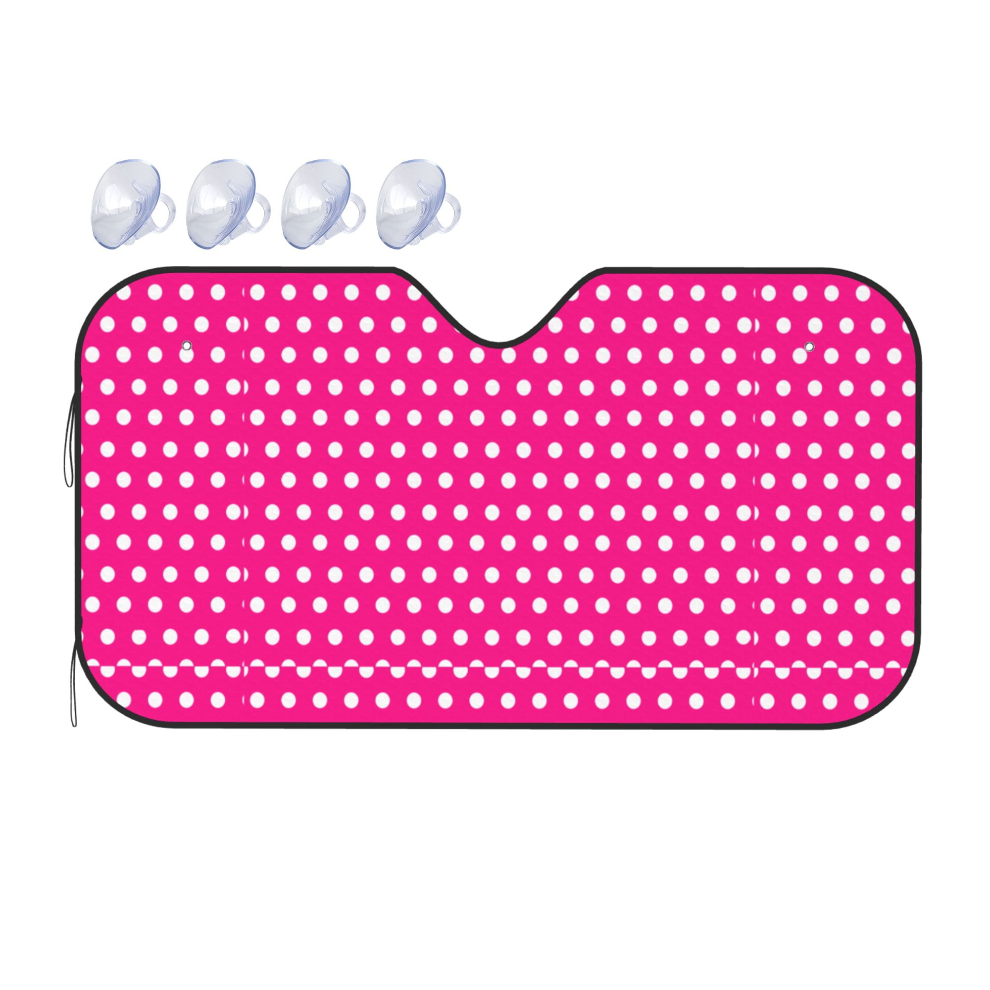 Pink Polka Dots 1-Piece Car Front Window Sunshade-Foldable for Most ...