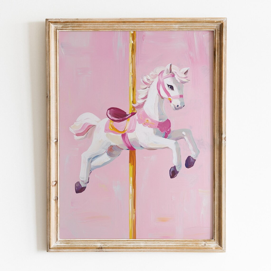 Pink Pony Girly Wall Art, Girly Room Decor, Preppy Pink Horse Poster ...