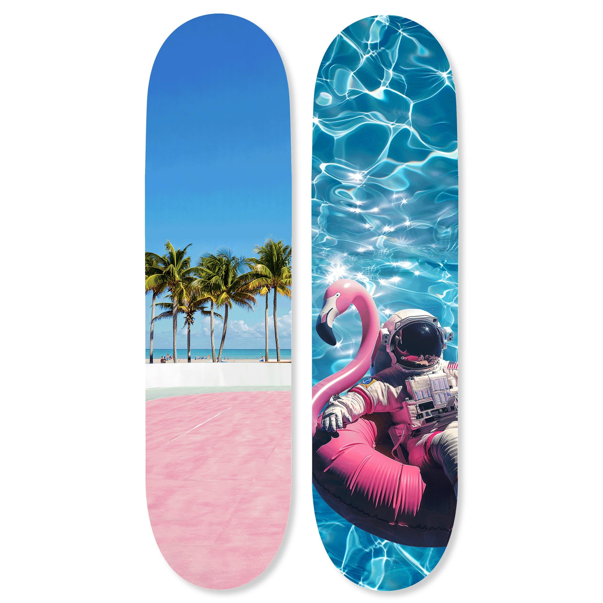 Pink Pool Skateboard Set, Acrylic Wall Art Die-Cut Easy-to-Hang Modern ...