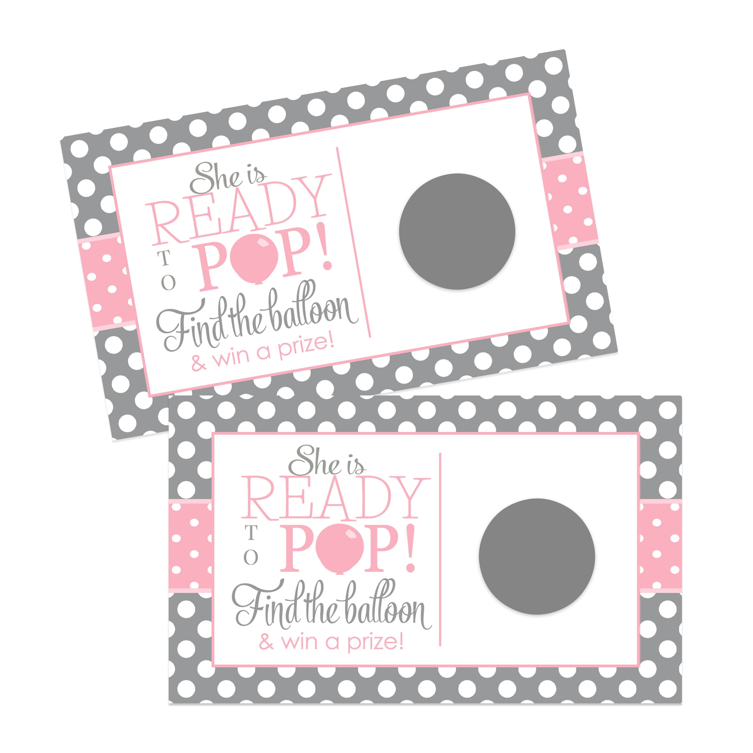 Pink Pop Baby Shower Scratch Off Game Cards - Raffle Tickets for Prize ...