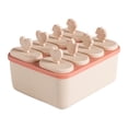 Pink Popsicle Molds Set, 8 Cavity Ice Pop Maker with Cute Handles, BPA ...
