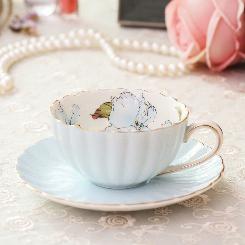 Pink Porcelain Tea Cup and Saucer Set 200ML English Afternoon Tea One ...