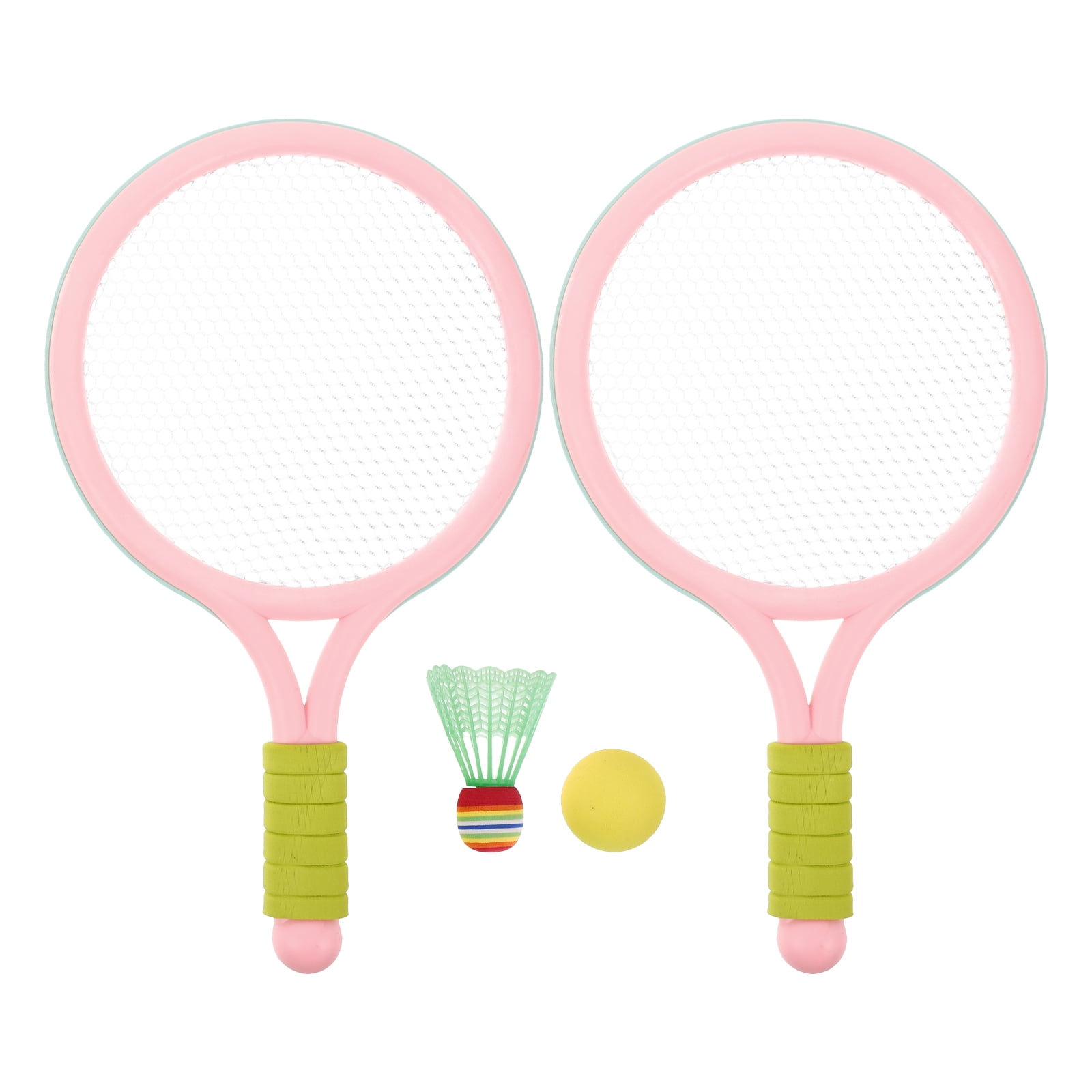 Pink Portable Kids Badminton Set with Plastic Rackets and Shuttlecocks ...