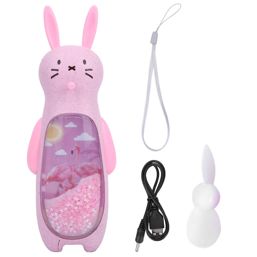 Pink Portable Mini USB Rechargeable Fan with Quicksand Night Light ...