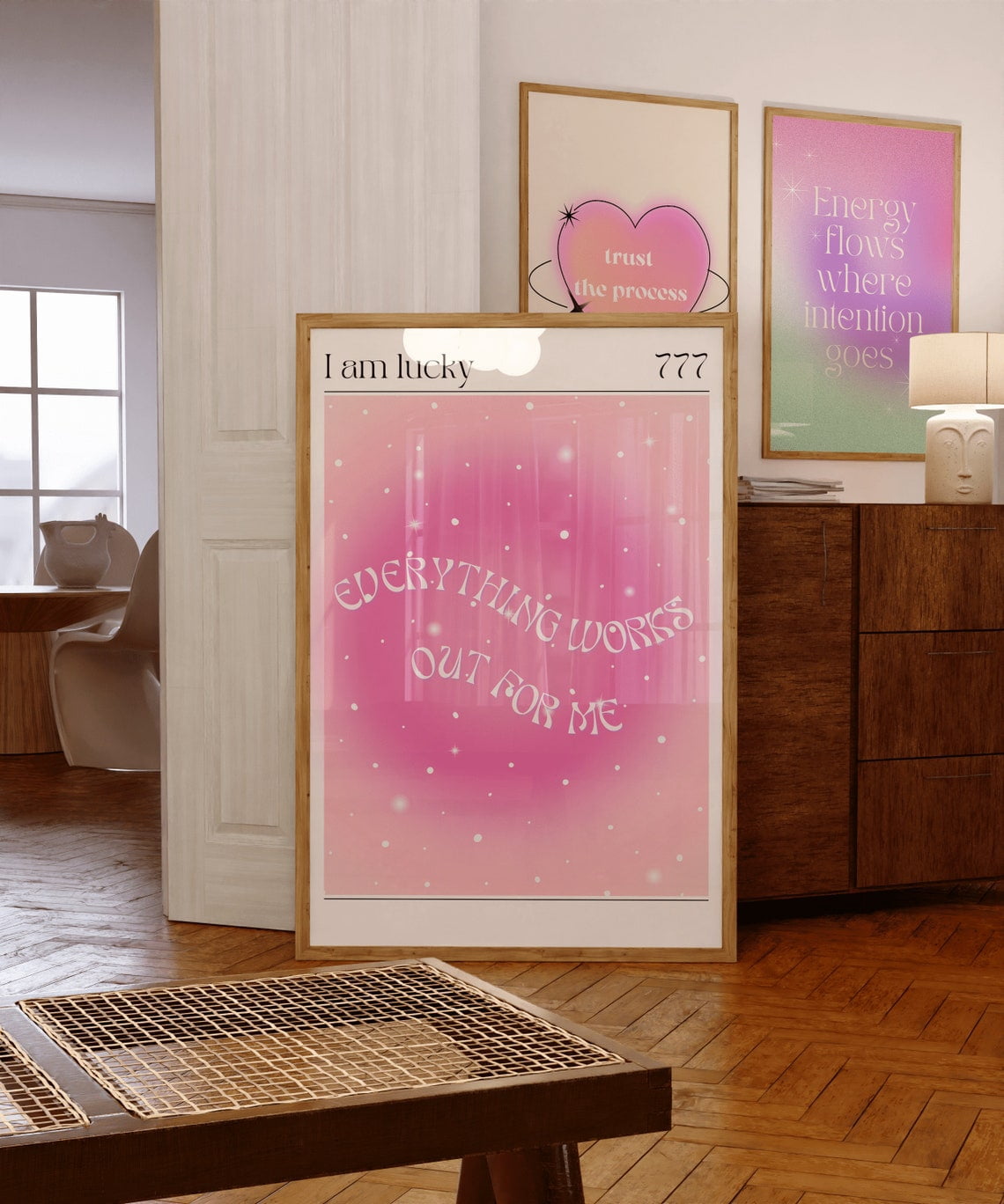 Pink Positive Energy Aura Poster ~ Spiritual Poster ~ Gradient Print ...