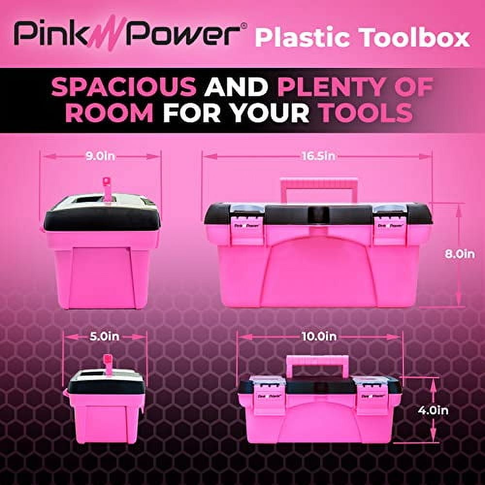 Pink Power Pink Tool Box for Women - Sewing, Art & Craft Organizer Box ...