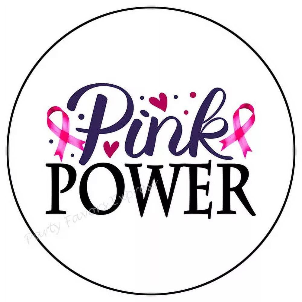 Pink Power Ribbon Breast Cancer Awareness Stickers Phone Decal Water ...