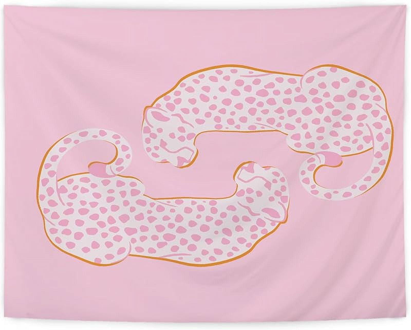 Pink Preppy Tapestry, Pink Cheetah Leopard Aesthetic Tapestry Wall ...