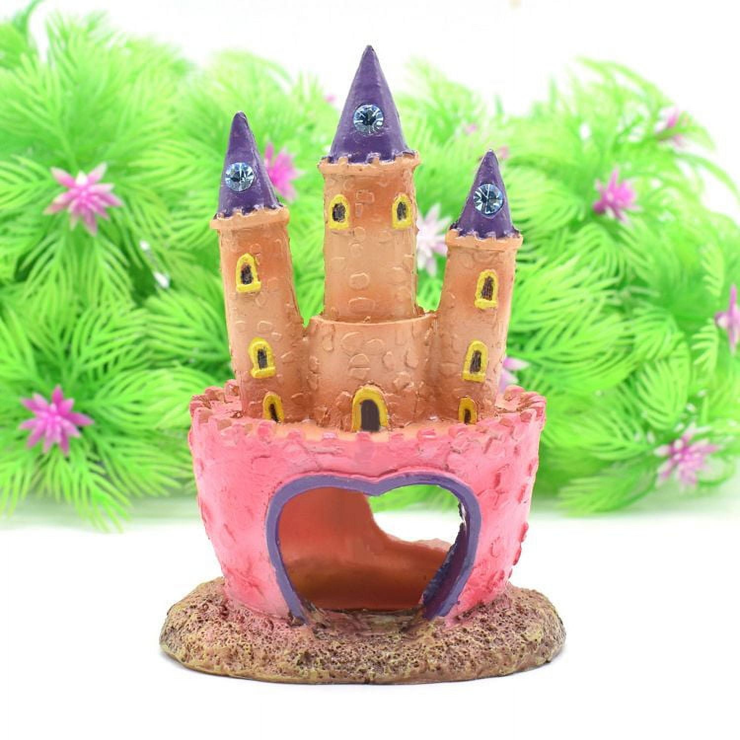 Pink Princess Castle Fish Cave Aquarium Ornament Fish Tank Decoration ...