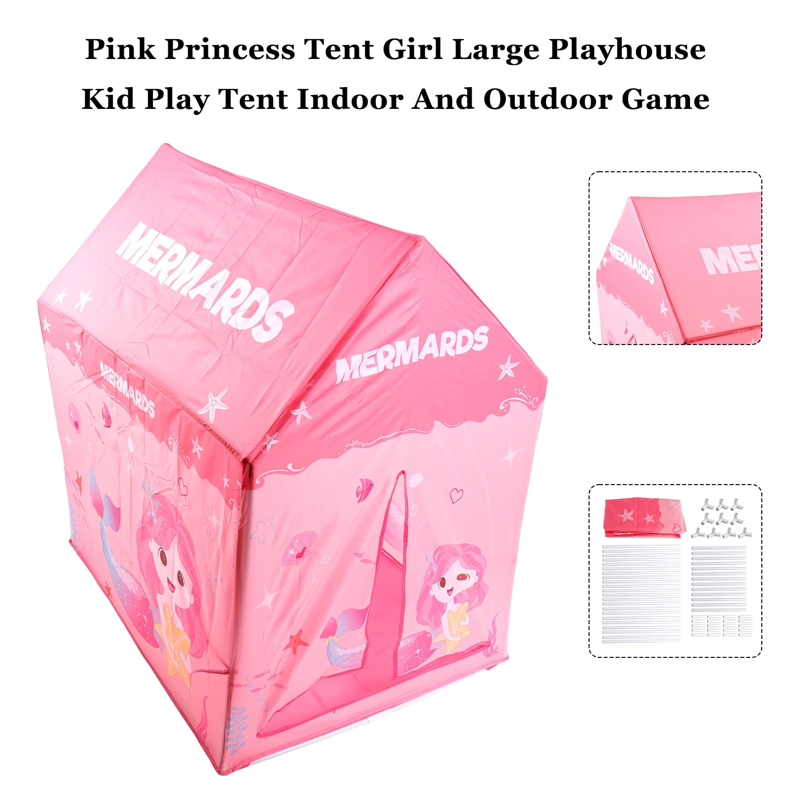 Pink Princess Tent Girl Large Playhouse Kid Play Tent Indoor And ...