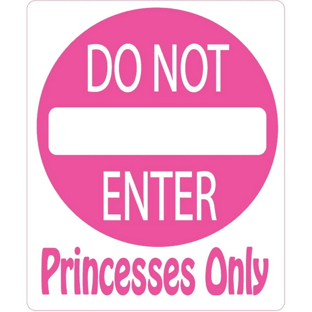 Pink Princesses Only Do Not Enter Street Sign Wall Decals Princess Wall ...