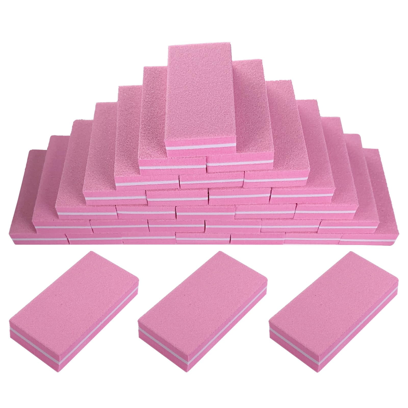 Pink Professional Nail Buffer AIF9 Set - 30 Pcs, Acrylic & Natural ...