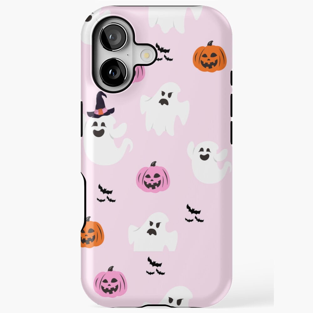 Pink Pumpkin Boo Creepy Universal Phone Case for iPhone 11–17 Pro Max ...