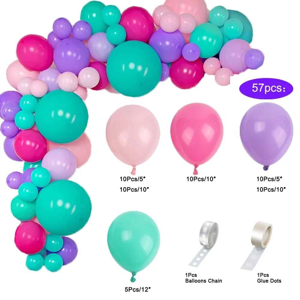 Pink Purple Balloon Arch Garland Kit Mint Blue Purple Pink Birthday ...