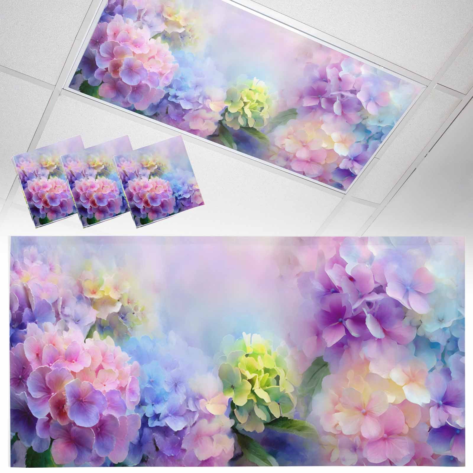 Pink Purple Flower Fluorescent Light Covers Hydrangea Leaf Gradient ...