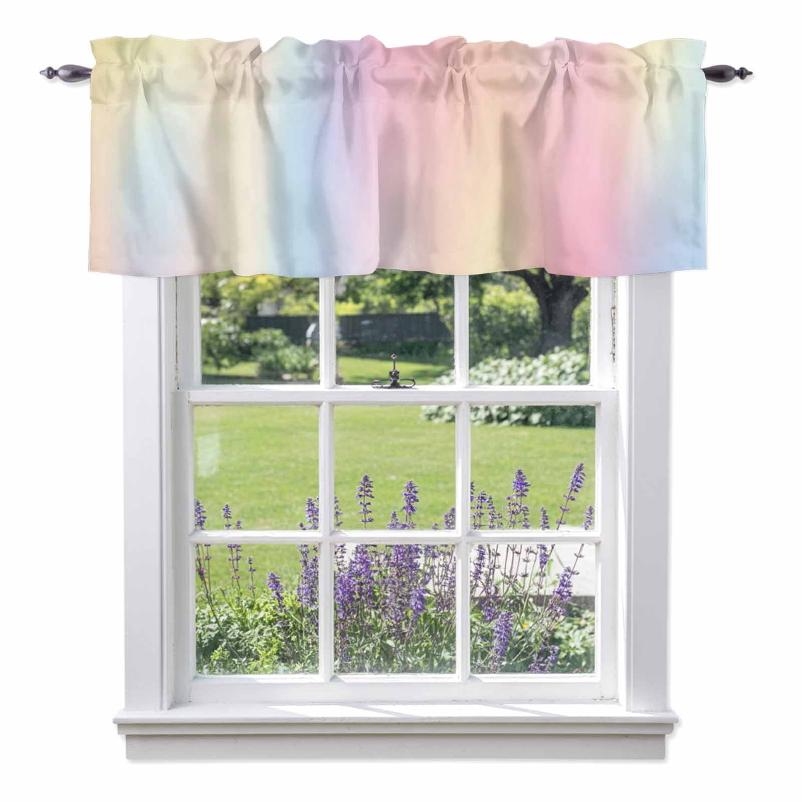 Pink Purple Kitchen Curtain Valances for Windows Farmhouse Short ...