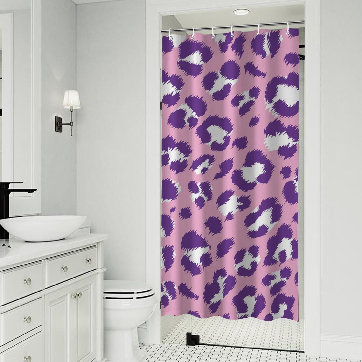 Pink and Purple Of Leopard Print Shower Curtain 36"x72" ,Bathroom ...