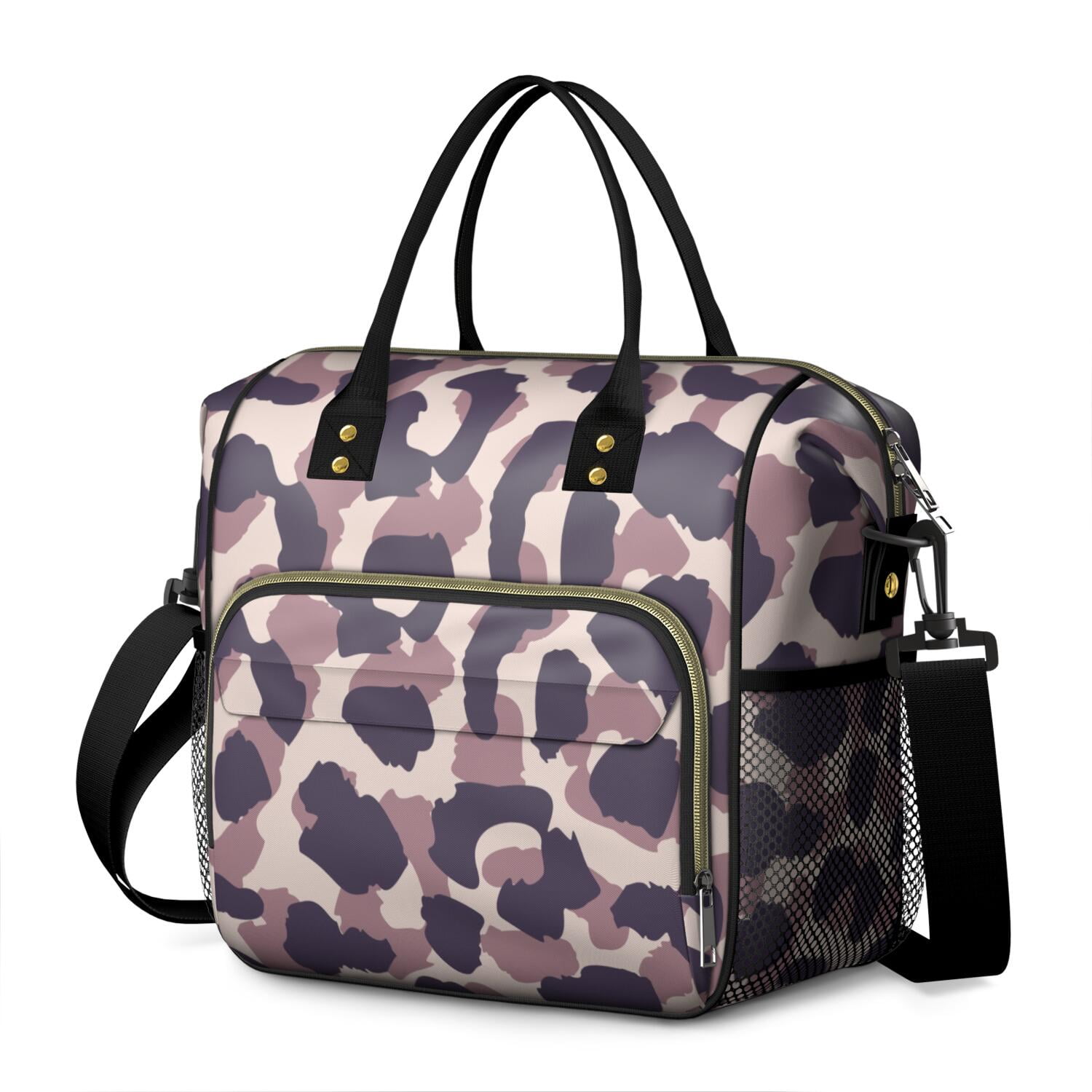 Pink and Purple Of Leopard Print Womens Lunch Box for Work,Insulated ...