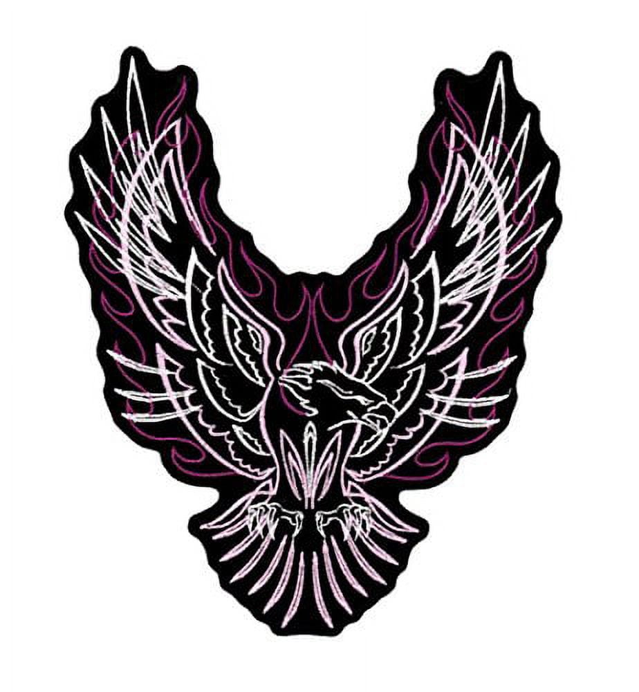 Pink & Purple Pinstripe Upwing Eagle Embroidered Patch Iron or Sew ...