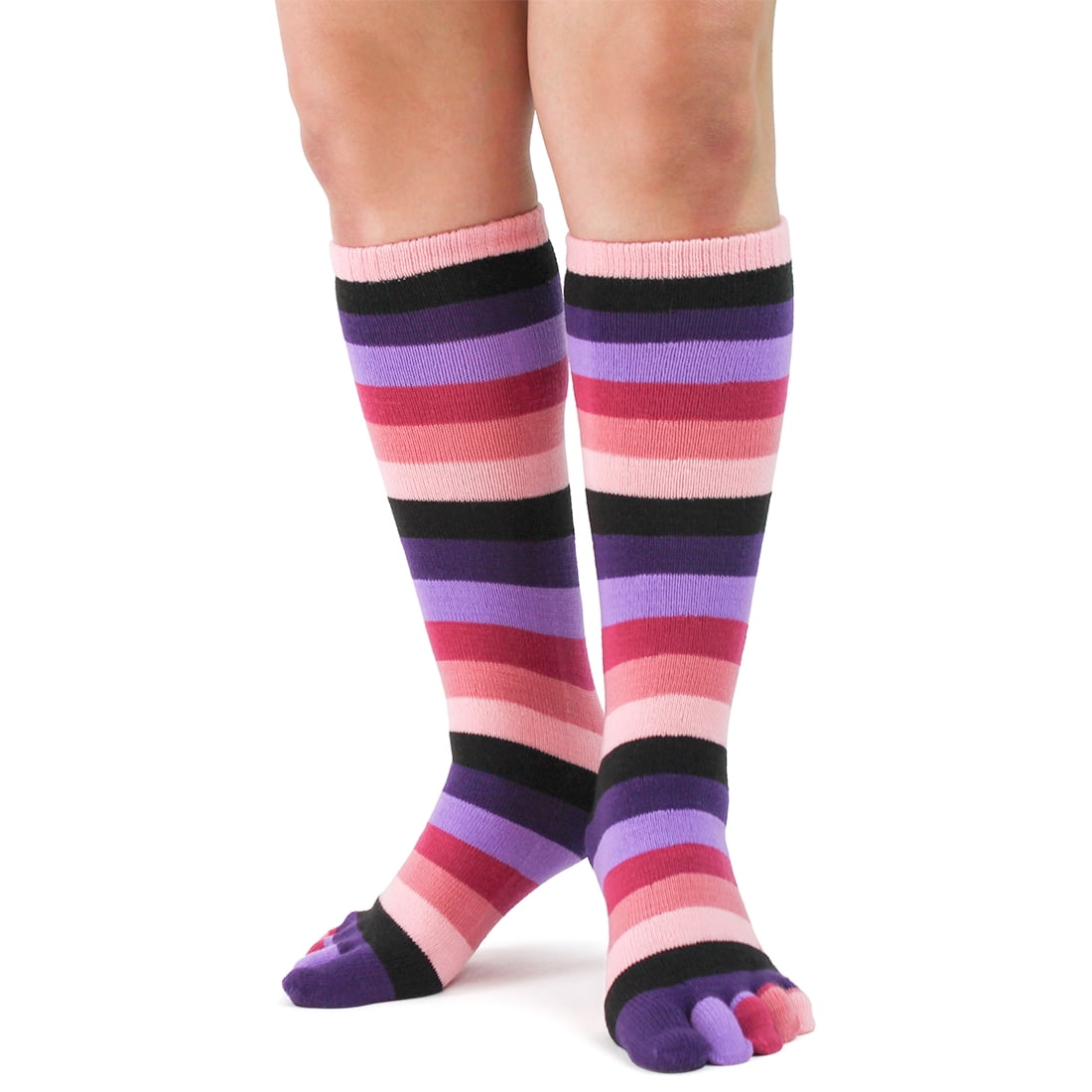 Pink Rainbow Stripe Toe Socks - Walmart.com