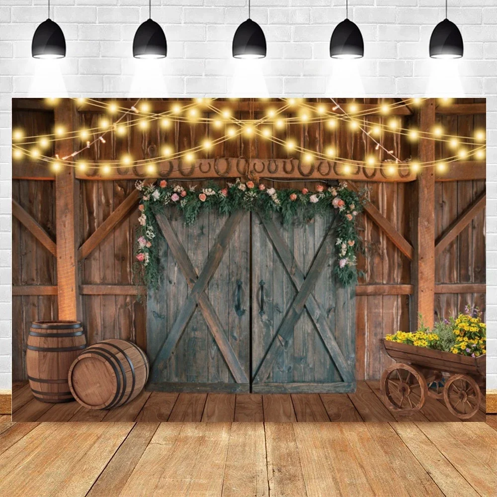 Pink Red Barn Wood Door Backdrop Vintage Western Farmhouse Baby Shower ...