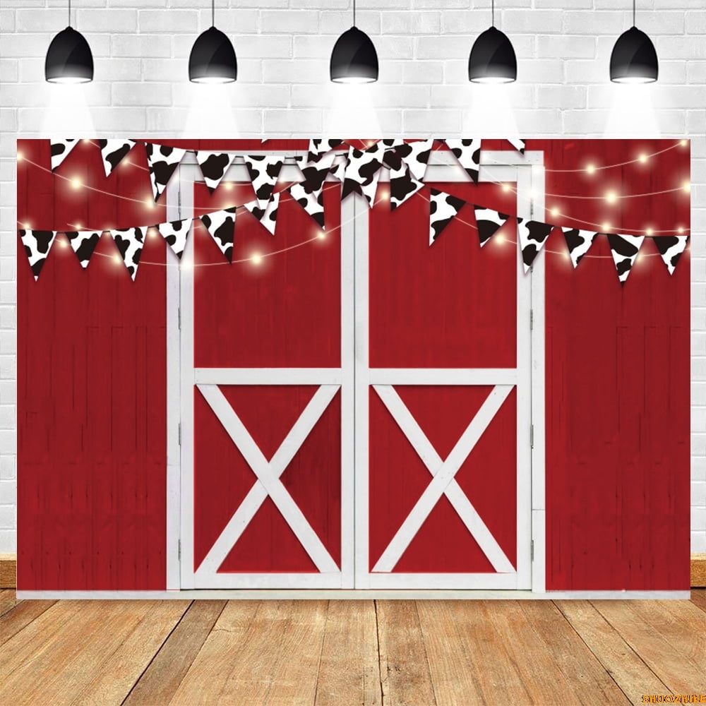Pink Red Barn Wood Door Backdrop Vintage Western Farmhouse Baby Shower ...