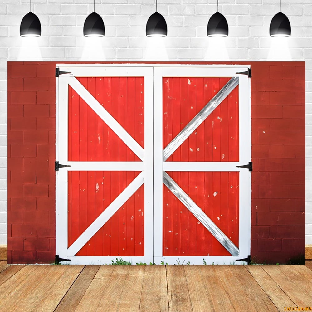 Pink Red Barn Wood Door Backdrop Vintage Western Farmhouse Baby Shower ...