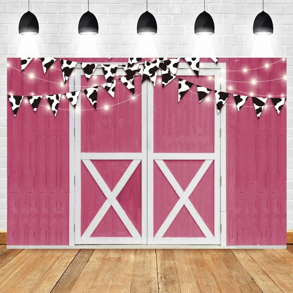 Pink Red Barn Wood Door Backdrop Vintage Western Farmhouse Baby Shower ...