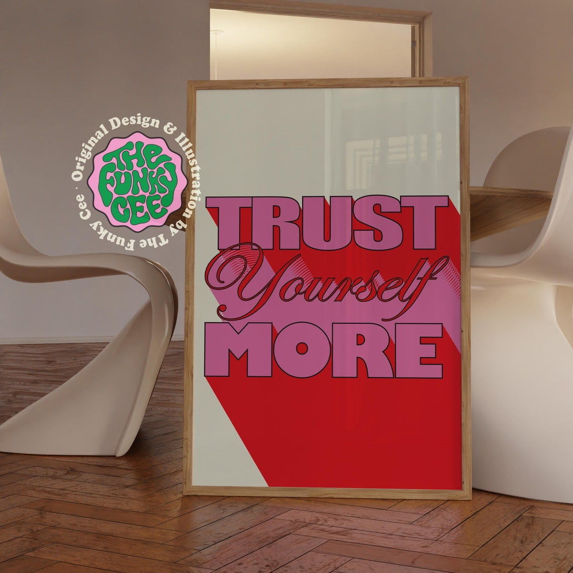 Pink And Red Motivational Wall Art Trendy Wall Art Art Retro Wall Decor ...