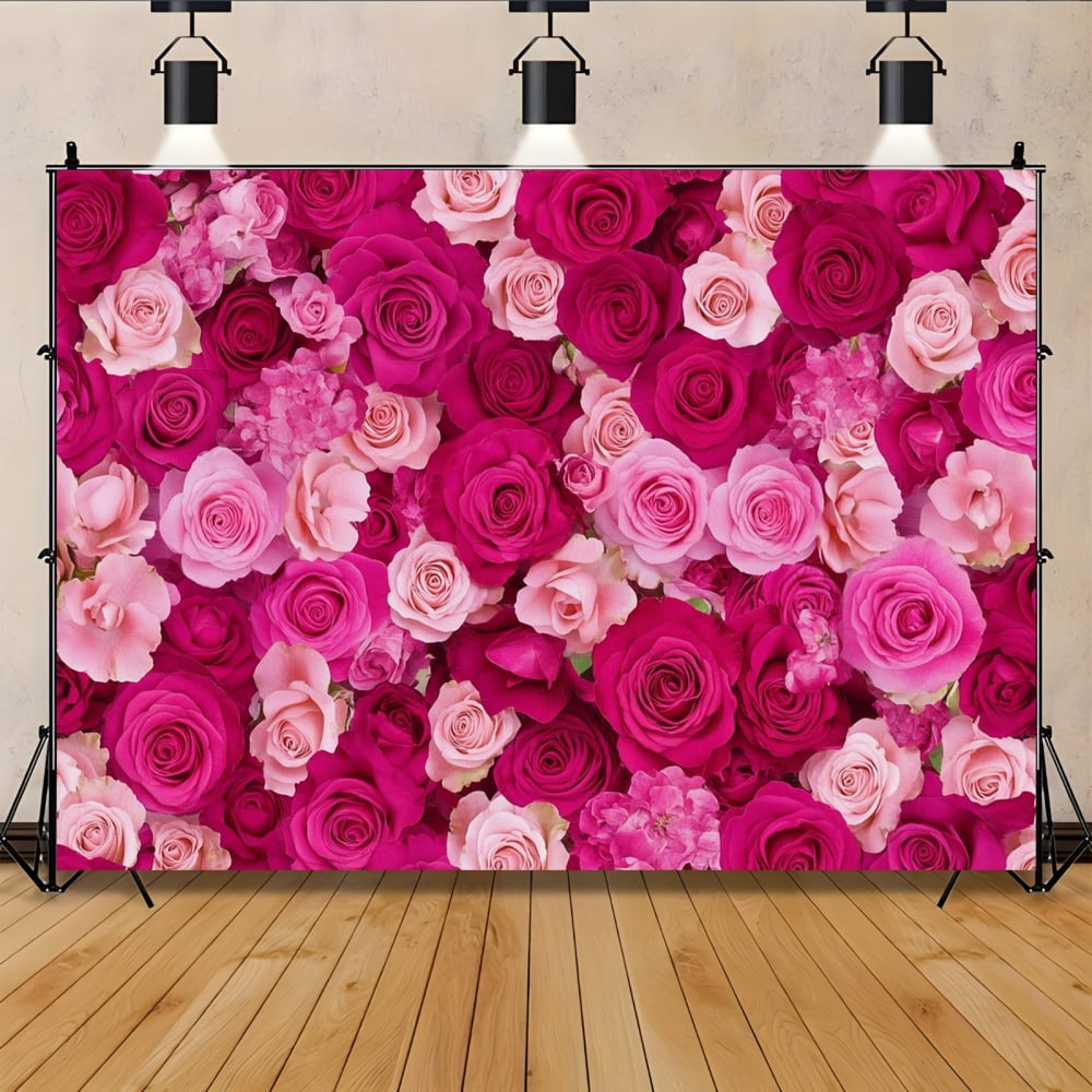 Pink and Red Rose Floral Backdrop – Photography Wall Background for ...