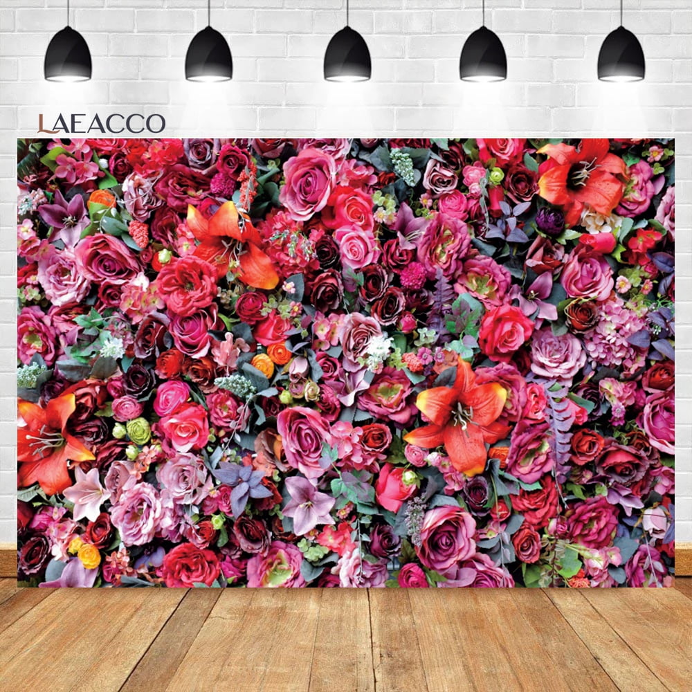 Pink Red Rose Wall Background Spring Tulip Garden Weeding Bridal Shower ...