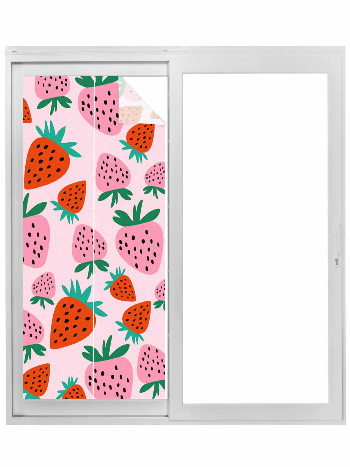 Pink Red Strawberry Window Privacy Film Stained Glass Window Film ...
