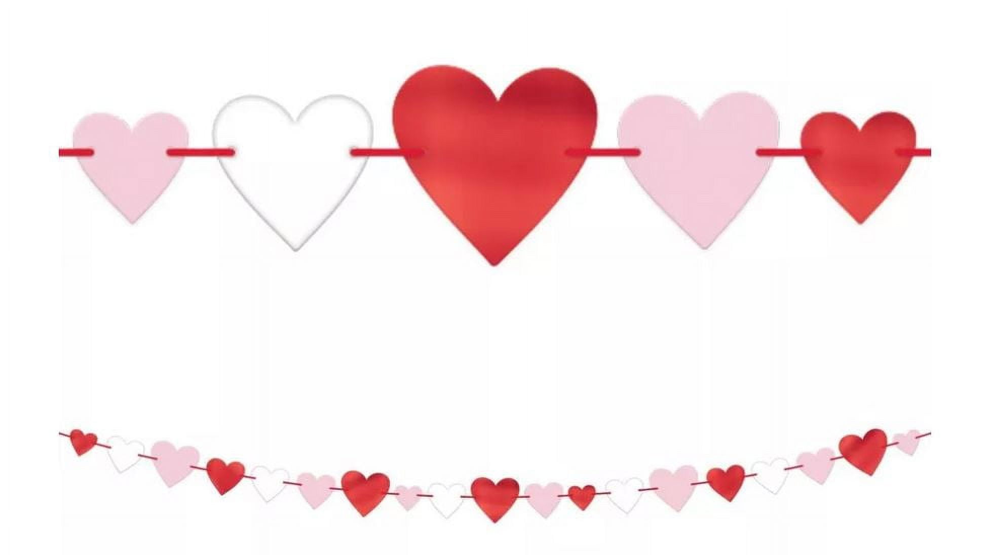 Valentine's Day Pink, Red, & White Heart Garland Hanging Decoration ...