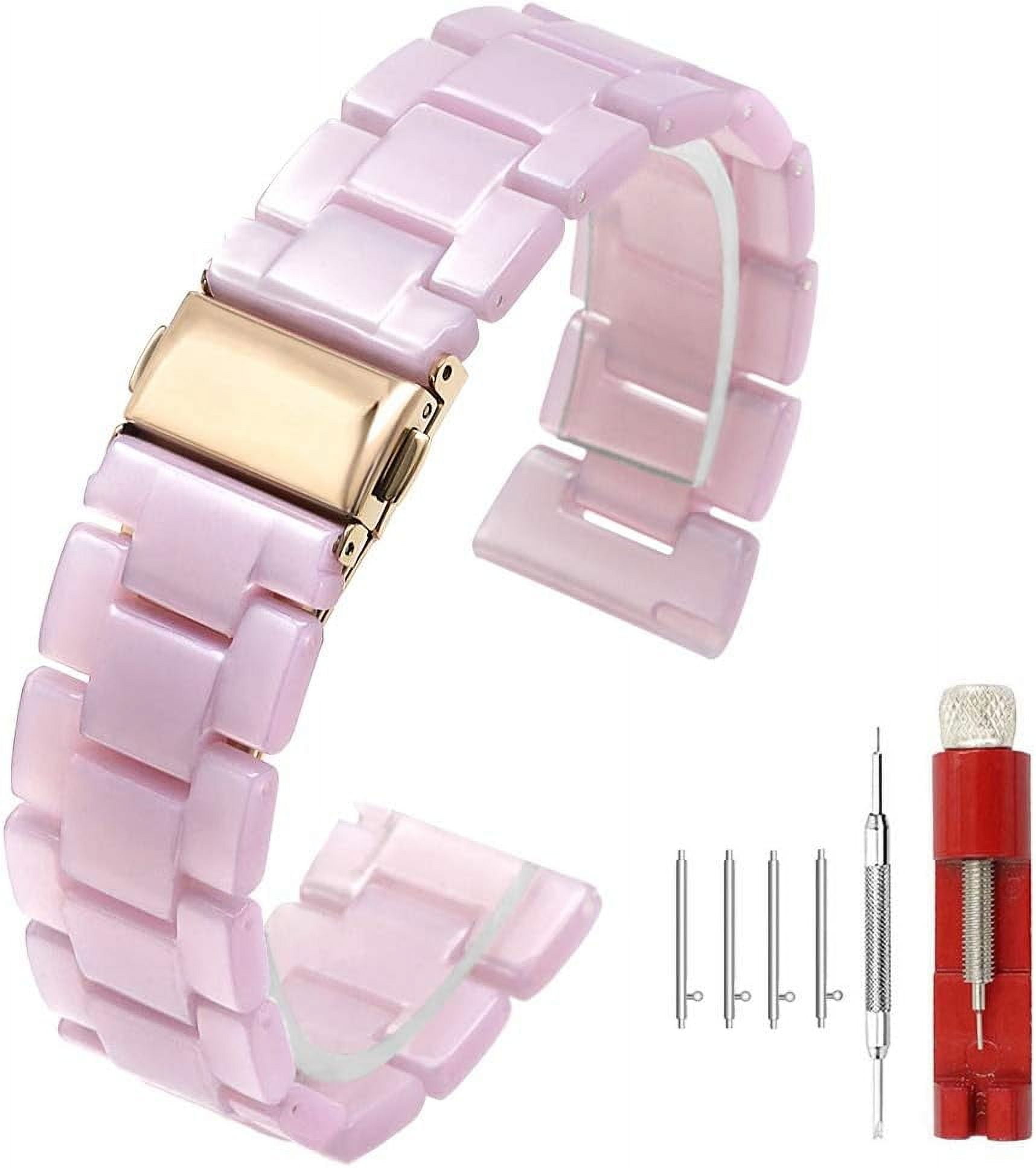 Pink Resin Watch Band 20mm Replacement Straps for Men Women Lightweight ...