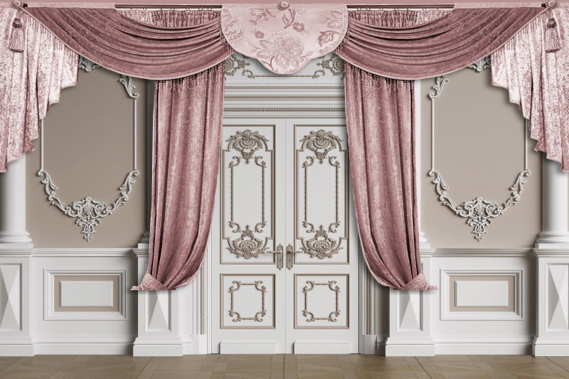 Pink Retro Wall Backdrop European Style Modern House Room Classic ...