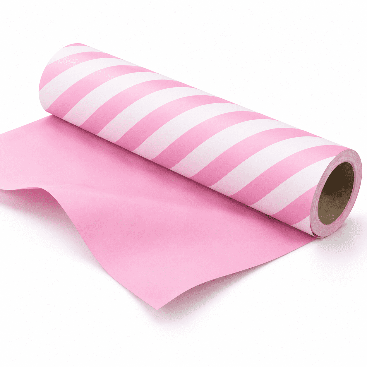 Pink Reversible Wrapping Paper with Stripes, 30 Inch Wide x 33 Feet ...