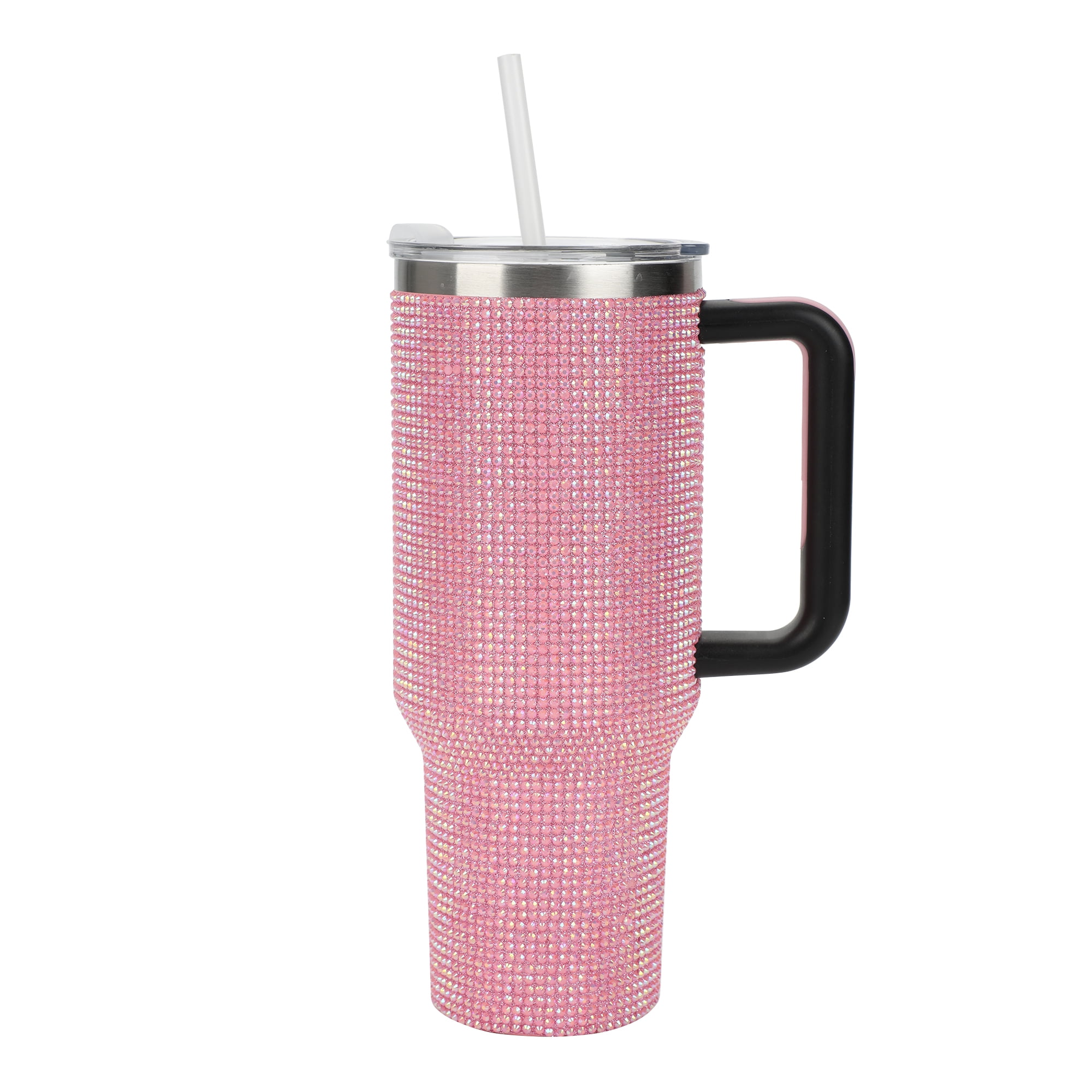 Pink Rhinestone 40 Oz. Insulated Stainless Steel Tumbler with Straw ...