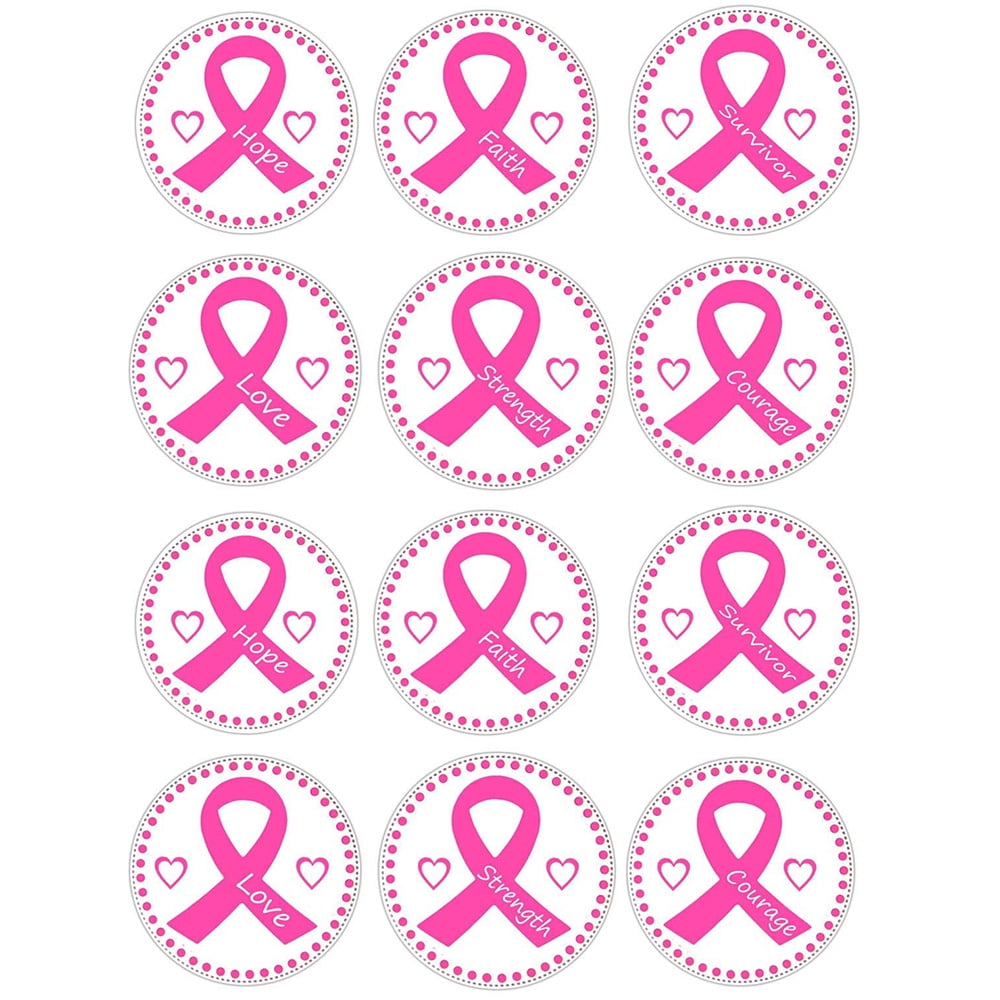 Pink Ribbon Awareness Stickers 1.5 Inch Breast Cancer Prevention Decals ...