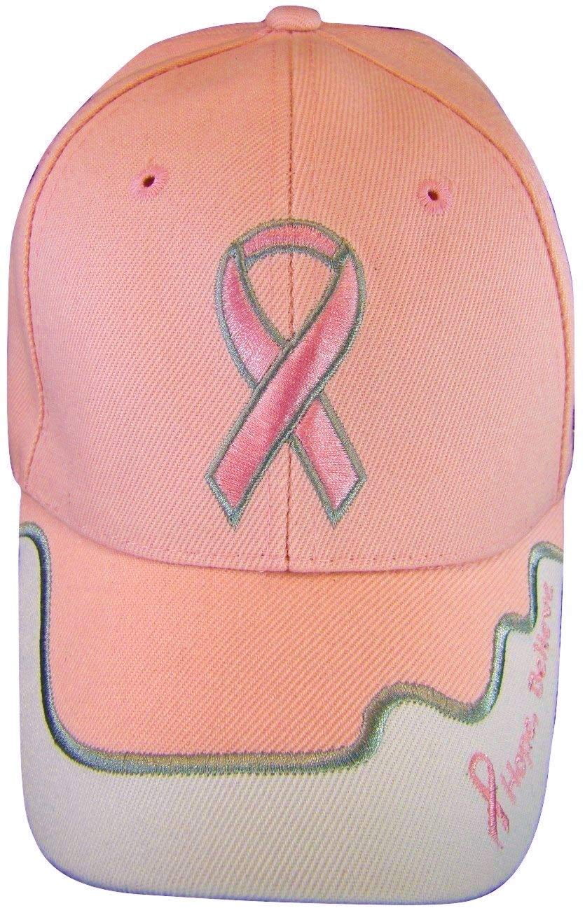 "Pink Ribbon" Breast Cancer Awareness Hat - Pink w/ White Accents ...